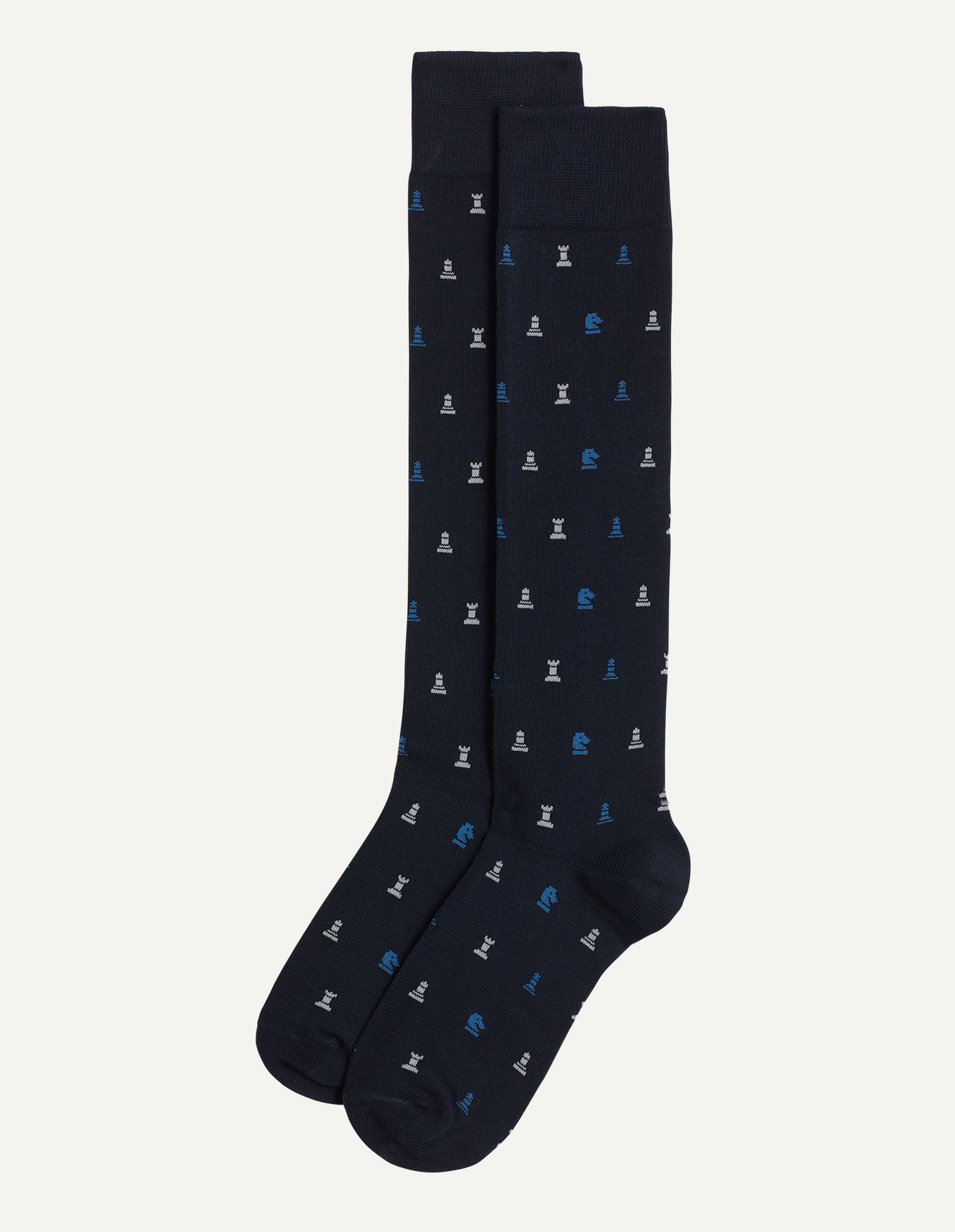 Daily blue chess pattern long socks for men - Yamamay