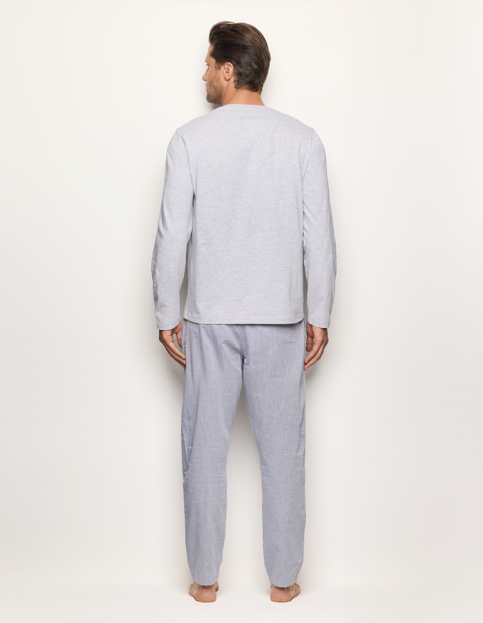 Long grey pajamas in cotton jersey from Daily Pajamas - Yamamay